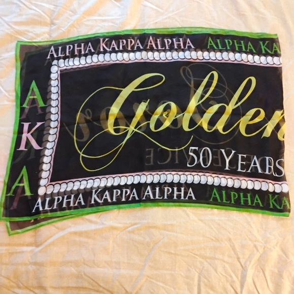 Accessories | Alpha Kappa Alpha Golden 5 Years Scarf | Poshmark